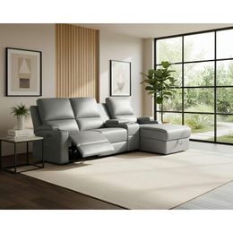 OTTO home Ecksofa &raquo;NAPORI Lederoptik, Multimediasofa, 3er Kinosessel XXL, L-Form&laquo; Kinosofa, manuelle o. elektr. Relaxfunktion, Staufach, 