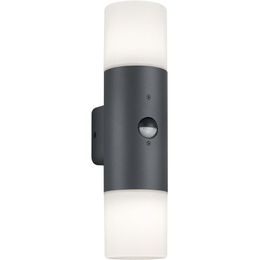 Trio Leuchten Au&szlig;en-Wandleuchte &raquo;HOOSIC&laquo; E27 1 Stk. inkl. Bewegungsmelder grau 2, &Oslash; 8,5cm H: 33cm, 1 Stk.
