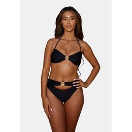 MODA MINX Damen Triangel-Bikini-Top "Amour Bandeau Top", schwarz, Gr. M, unifarben, 82% Polyamid, 18% Elasthan, Bikini-Oberteile, mit tollem