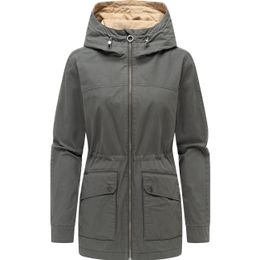 Ragwear Damen Anorak "Lenoa Vintage", grau, Gr. M, Obermaterial: 100% Baumwolle. Innenfutter: 100% Polyester, Jacken, &Uuml;bergangsparka mit Kapuze und