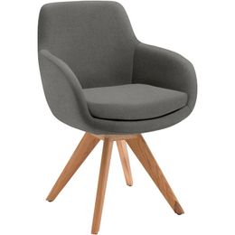Musterring Esszimmerstuhl &raquo;Tavia&laquo; (Set) 2 Stk.Stativgestell Wildeiche massiv, Drehfunktion optional, diverse Farben grau B/H/T: 62cm x 86cm x 66cm, 2 Stk., 