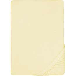 Biberna Spannbettlaken &raquo;Pepe&laquo; weicher Frottee-Stretch gelb Frottee, Obermaterial: 80% Baumwolle, 20% Polyester B/L: 200cm, 1 Stk., Frottee, 140-160x200 22cm