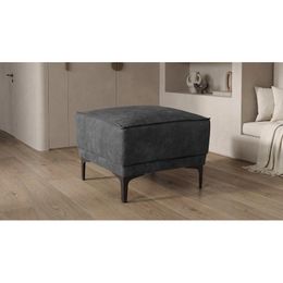 OTTO home Hocker &raquo;Oland Luxus-Microfaser Polsterhocker&laquo; passend zur Serie OLAND grau Struktur 100% Polyester Struktur weich;Struktur 100% Polyester 