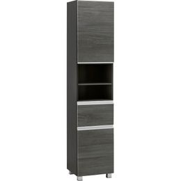 Welltime Hochschrank &raquo;Ohio&laquo; grau B/H/T: 40cm x 180cm x 35cm, Schubladen: 1 Stk. T&uuml;ren: 2 Stk.