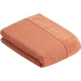 Vossen Badetuch &raquo;Pure&laquo; Baumwolle & VEGAN, mit eleganter Veloursbord&uuml;re braun Frottier, Obermaterial: 100% Baumwolle B/L: 67cmx140cm, 1 Stk., Frottier
