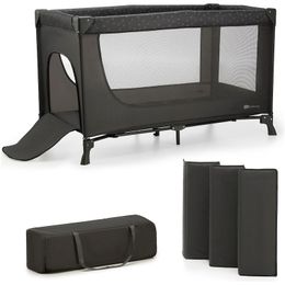 Kinderkraft Baby-Reisebett &raquo;2in1 JOY LIGHT, grau&laquo; mit Tragetasche schwarz B/H/L: 69cm x 76cm, kein H&auml;rtegrad Baby-Reisebett