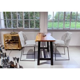 GUTMANN FACTORY Barhocker 1 Stk. tlg. grau 100% Polyester B/H/T: 60cm x 105cm x 62cm, Chenille