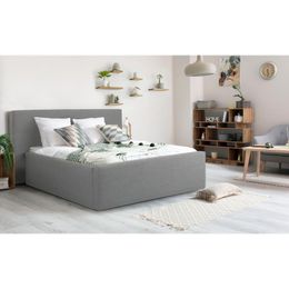Home Affaire Polsterbett &raquo;Dalina&laquo; geradliniges Kopfteil, in 5 Breiten, auch in 220cm L&auml;nge grau Struktur (100% Polyester) Liegefl&auml;che L&auml;nge B: 200cm x