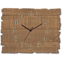 Artland Wanduhr &raquo;Holzuhr dunkel&laquo; wahlweise mit Quarz- oder Funkuhrwerk, lautlos ohne Tickger&auml;usche braun B/H/T: 40cm x 30cm x 0,6cm, Funkuhr