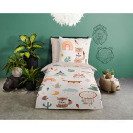 Good Morning Kinderbettw&auml;sche &raquo;Remi&laquo; 2 Stk. 100% Baumwolle, 135x200, Rei&szlig;verschluss, Wendeoptik, Kind, Simple Sand beige Renforc&eacute;, Obermaterial: 100% 