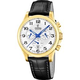 Festina Herren Chronograph &raquo;Limited Edition&laquo; Quarzuhr, Armbanduhr, Herrenuhr, Swiss Made, Lederarmband, analog, Tag Einheitsgr&ouml;&szlig;e