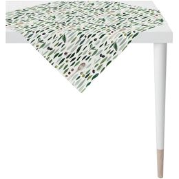 Apelt Tischdecke &raquo;7007&laquo; Olivendesign als all-over gr&uuml;n Obermaterial: 75% Baumwolle, 25% Polyester B/L: 88cm x 88cm, 1 Stk.
