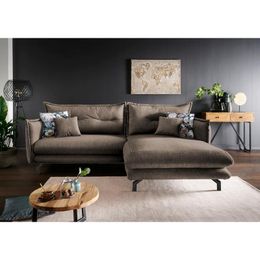 Home Affaire Ecksofa &raquo;Lazio modern und bequem, schmale Armlehnen, tolle Detailverarbeitung&laquo; Armlehnen verstellbar braun B/H/T: 255cm x 94cm x 180cm, 