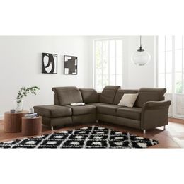 Sit & More sit&more Ecksofa &raquo;Darwin L-Form&laquo; inklusive Federkern, wahlweise mit Kopfteilverstellung, Schlaffunktion gr&uuml;n B/H/T: 249cm x 221cm, Flachgewebe, 