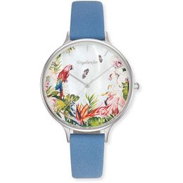Engelsrufer Damen Quarzuhr &raquo;Paradise&laquo; Armbanduhr, Damenuhr, Lederarmband, analog Einheitsgr&ouml;&szlig;e
