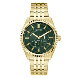 Guess Herren Multifunktionsuhr &raquo;CAMDEN&laquo; Quarzuhr, Armbanduhr, Herrenuhr, Edelstahlarmband, analog, Wochentag gold Einheitsgr&ouml;&szlig;e