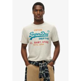 Superdry Herren Rundhalsshirt &raquo;VL CALI RELAXED TEE&laquo; aus Baumwolle und Polyester, Relaxed Fit, Kurzarm, melierte Optik grau S