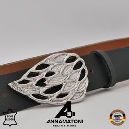 AnnaMatoni Damen Lederg&uuml;rtel "AnnaMatoni AnnaMatoni Damen Leder G&uuml;rtel mit eleganter", schwarz, Gr. 85, 100% Leder, G&uuml;rtel