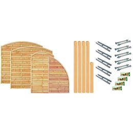 TETZNER & JENTZSCH Dichtzaun &raquo;Madison 1&laquo; 4 Elemente, LxH: 595x180 cm gr&uuml;n Massivholz, Stahl H/L: 180cm x 6m, Pfosten: 5 Stk.