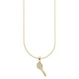 Firetti Damen Kette mit Anh&auml;nger &raquo;Schmuck Geschenk Halskette mit Anh&auml;nger Tannisschl&auml;ger&laquo; mit Zirkonia (synth.) gold Silber 925 (Sterlingsilber), L: 
