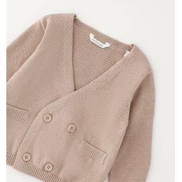MINIBANDA Jungen Cardigan "BABY BOY KNITWEAR", beige, Gr. 74, 100% Baumwolle, Strickjacken