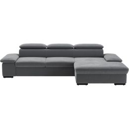 Sit & More sit&more Ecksofa &raquo;Alcudia L-Form&laquo; wahlweise mit Schlaffunktion grau 98% Polyester, 2% Polyamid B/H/T: 286cm x 73cm x 174cm, Soft clean, Recamiere 