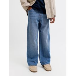 Jack & Jones Kinder Weite Jeans "JJIDAVE JJORIGINAL AKM 200 SN JNR"blau denim, Gr. 158, JACK & JONES JUNIOR, Abriebeffekte, Denim/Jeans, Obermaterial: 100%