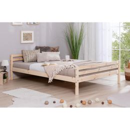 Ticaa Jugendbett Futonbett in diversen Breiten, Kiefer, mit Rollrost beige Liegefl&auml;che L&auml;nge B: 200cm x 140cm, ohne Matratze