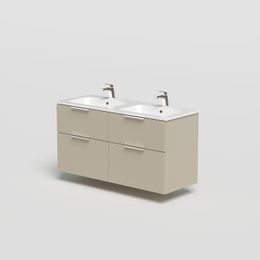 Quelle mit Soft-Close-Funktion, Vollausz&uuml;ge, inkl. Becken, Breite 121 cm grau 120cm double, B/H/T: 121cm x 61,8cm x 46cm