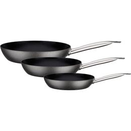 GSW Pfannen-Set &raquo;Avanti&laquo; Karbon-Stahl Set, 1x Bratpfanne &Oslash; 20 cm, 1x Bratpfanne &Oslash; 24 cm, 1x Bratpfanne &Oslash; 28 cm, 3 Stk. tlg. Induktion grau &Oslash; 28cm