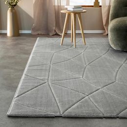 Wecon Home Teppich &raquo;Unplugged, auch in quadratischer Form&laquo; rechteckig 10 mm H&ouml;he Kurzflor, Hoch Tief Struktur, gewebt, Wohnzimmer, Schlafzimmer, 