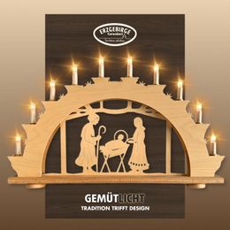 Weigla LED Schwibbogen &raquo;Heilige Nacht, Lichterbogen aus Holz, NATUR&laquo; beige Holzwerkstoff B/H/T: 66cm x 40,5cm x 6cm