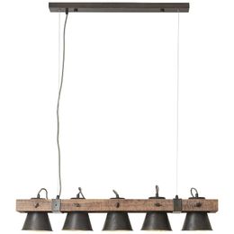 Brilliant Pendelleuchte &raquo;Decca&laquo; E27 1 Stk. H&auml;ngelampe 5flg schwarz stahl schwarz 5, H: 115cm, 1 Stk.