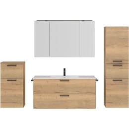 Nobilia Badm&ouml;bel-Set &raquo;Tolvina&laquo; vormontiert, mit Soft-Close, 4 Stk. tlg. braun B/H/T: 230cmcm x 169cmcm x 48,7cmcm, Griffe schwarz