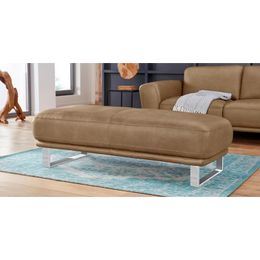 W.Schillig Hocker &raquo;montanaa&laquo; mit Metallkufen in Chrom gl&auml;nzend, Breite 141 cm braun B/H/T: 141cm x 42cm x 61cm, Longlife Xtra-Leder Z69