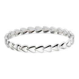 Aniston Jewelry & Watches Damen Aniston JEWELRY & WATCHES Edelstahlarmband &raquo;Schmuck Geschenk Armband mit Herzen&laquo; silber 19cm, Edelstahl