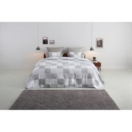 OTTO home Tagesdecke &raquo;Gretje gesteppte Tagesdecke f&uuml;r Kinder, Tagesdecke im Patchwork-Design&laquo; grau Baumwolle, Polyester B/L: 250cm x 240cm