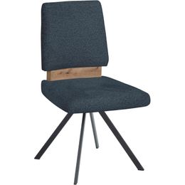 massivline&more Esszimmerstuhl &raquo;Br&uuml;gge 300&laquo; () 1 Stk. blau Holzwerkstoff, Metall, Stoff B/H/T: 48cm x 92cm x 59,5cm, 1 Stk., Microfaser Struktur (100%