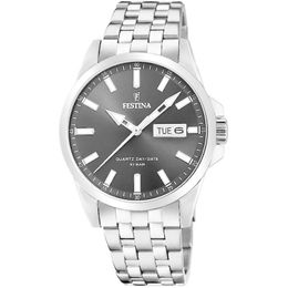 Festina Herren Quarzuhr Armbanduhr, Herrenuhr, Damenuhr, Edelstahlarmband, bis 10 bar wasserd. silber Einheitsgr&ouml;&szlig;e