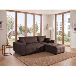 OTTO home Ecksofa &raquo;Bella Couch L-Form, B: 234 cm - OTTO. Verl&auml;ssliche Qualit&auml;t.&laquo; optional Schlaffunktion & Bettkasten, mit Zierkissen braun 100%