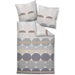 Janine Bettw&auml;sche &raquo;J. D.87104 06&laquo; mit Rei&szlig;verschluss grau Mako-Satin, Obermaterial: 100% Baumwolle B/L: 135cm x 200cm, 1 Stk., 1 Stk., Mako-Satin, B/L: 80cm 