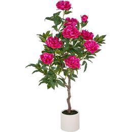 Creativ green Kunstpflanze &raquo;Peonie&laquo; im eleganten Topf pink Kunststoff B/H/L: 120cm, 1 Stk.