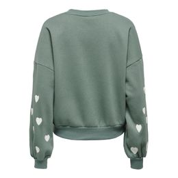 Only Damen Sweatshirt "ONLMACY L/S O-NECK BOX CC SWT", gr&uuml;n, Gr. XS, Sweatware, Obermaterial: 60% Baumwolle, 40% Polyester, Sweatshirts,