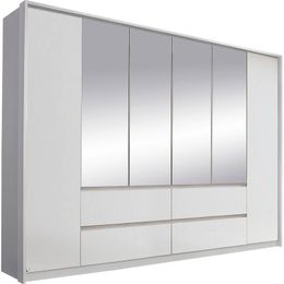 Rauch Dreht&uuml;renschrank &raquo;Mainz mit Spiegel und Passepartout&laquo; optional mit Beleuchtung, Au&szlig;ent&uuml;ren mit Push-to-Open Funktion wei&szlig; Holzwerkstoff B/H/T: 