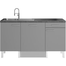 Optifit Pantryk&uuml;che &raquo;Lilly&laquo; Breite 160 cm, wahlweise mit E-Ger&auml;ten grau B/H/T: 160cm x 90cm x 60cm, ohne E-Ger&auml;t