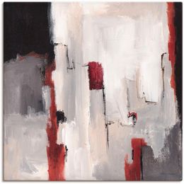 Artland Leinwandbild &raquo;Rot an Grau II&laquo; Gegenstandslos 1 Stk. tlg. auf Holzrahmen gespannt grau Leinwand B/H/T: 70cm x 70cm, Leinwandbild Gegenstandslos 