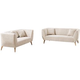 Home Affaire Polstergarnitur &raquo;Lazio modern und bequem, schmale Armlehnen, tolle Detailverarbeitung&laquo; Set, 3-Sitzer und 2-Sitzer, 2 Stk. tlg. zwei 