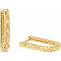 Amor Damen Paar Creolen &raquo;Kordelkettenstruktur&laquo; gold Silber 925 (Sterlingsilber)