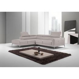 Egoitaliano Ecksofa &raquo;Claudie, Designsofa mit extrakomfortablem Sitzkomfort, L-Form&laquo; Inkl. Kopfteilverstellung, L-Form grau Luxus-Microfaser (100% Polyester) Leder