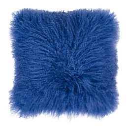 Pad Dekokissen &raquo;Glory&laquo; Echtfell blau Lammfell, Polyester B/L: 40cm x 40cm, 1 Stk.